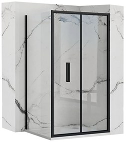 Rea Rapid Fold, sprchový kout se skládacími dveřmi 100x80cm, čiré sklo, černý profil, KPL-09904