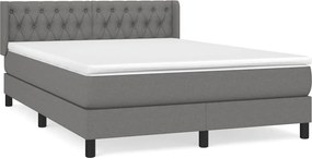 Box spring postel s matrací tmavě šedá 140x200 cm textil 3129954