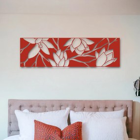 Květiny - kovový obraz na zeď Velikost: 100cm, Barva: Red