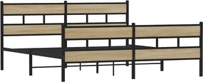 Kovový rám postele bez matrace dub sonoma 180 x 200 cm 3308472