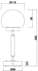 Globo 21033M-LED Nab. dot. stol. lampa HAKU LED/2,5W/5V 2700/4000/6500K mosaz