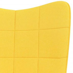 vidaXL Houpací křeslo hořčicově žluté textil