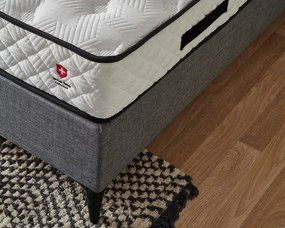 Čalouněná postel COMFORT PLUS s matrací - šedá 160 × 200 cm