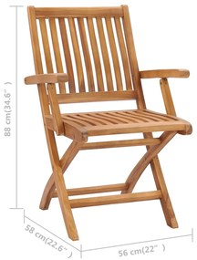 Skládací zahradní židle s poduškami 4 ks masivní teak,  3072723