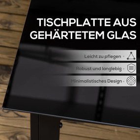 Zahradní stůl Outsunny pro 6 osob, jídelní stůl se skleněnou deskou, 150 x 90 x 74 cm, černý stůl na zahradu a balkon | Aosom.de