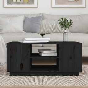 Konferenční stolek černý 90x49x40,5 cm masivní borové dřevo - Default Title