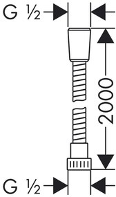 Hansgrohe Metaflex, sprchová hadice 2000 mm, chromová, HAN-28264000