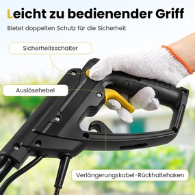 Costway Elektrický kultivátor 1200 W | Pracovní šířka 36 cm – 36,5 × 24 × 138 cm