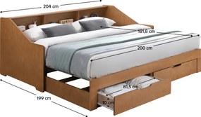 Rozkládací postel, dub, MONETA