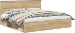 Rám postele s čelo Sonoma 200 x 200 cm Masivní borové dřevo 3410967