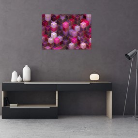Skleněný obraz fialových kostek (70x50 cm)