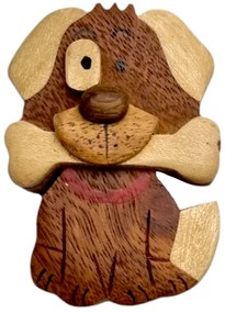 2Kids Toys Dřevěná magnetka velká Pes s kostí