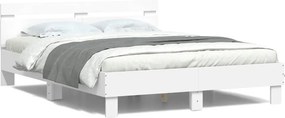 Rám postele s čelem a LED osvětlením bílý 150 x 200 cm 3207539