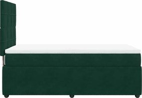 Box spring postel s matrací tmavě zelená 80 x 200 cm samet 3292193