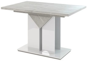 Jídelní stůl Tarni (světle šedá + lesk bílý) (pro 4 až 6 osob). 1055252