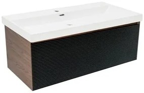 Koupelnová skříňka s umyvadlem Naturel Monza 99x30x45 cm ořech mat MONZA100BNU4