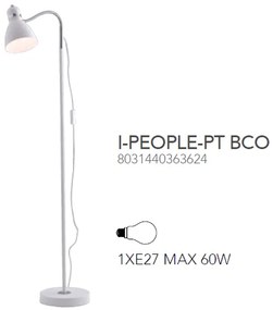 Bílá stojací lampa na čtení I-PEOPLE-PT BCO