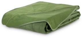 Dekorační přehoz na postel Listy Prošívaný Zelený HARIO