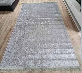 HU Šedo-stříbrný moderní koberec Parys Šedá stříbrná Rozměr: 50x80 cm