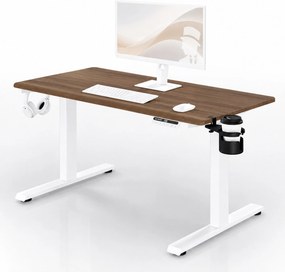 Elektrický stůl s nastavitelnou výškou ergonomický bílý/ořech,1200x600 mm: ARIA