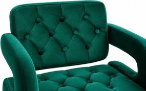 LuxuryForm DESIGN Barová židle  ADRIA VELUR na černé hranaté podstavě - zelená
