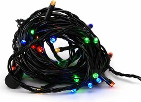 Hobby Line LED světelný řetěz, venkovní, 4 m, barevný, 32 diod, tmavě zelený kabel, IP44, prodlužovací
