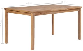 vidaXL Marketos Zahradní stůl 150 x 90 x 77 cm masivní teakové dřevo