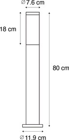 Venkovní lampový sloup rezavohnědý s opálem 80 cm IP44 - Rox