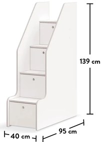 Schůdky s úložným prostorem Pure Modular - bílá