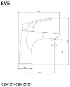 Mereo Eve umyvadlová stojánková baterie bez výpusti mosaz chrom CBV10101