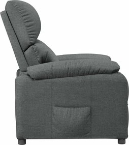 Polohovací křeslo tmavě šedé textil 340178