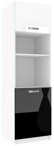 Vysoká kuchyňská skříňka Belini pro vestavnou troubu 60 cm bílý lesk / černý lesk  INF SSP60/0/WT/WB/0/F