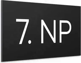 ACCEPT Označení podlaží "7. NP" - stříbrná tabulka - černý popis
