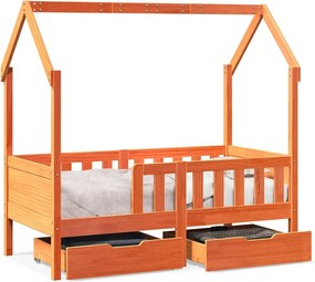 Dětská postel se zásuvkami 70 x 140 cm masivní borové dřevo 3302046