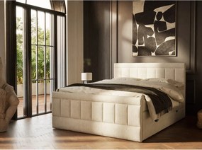 Béžová boxspring postel s úložným prostorem 160x200 cm Caya – Maison de Rêve