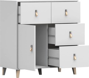 IDZ Komoda FIGO 4S1D 03, 90 cm Bílá