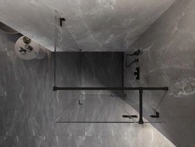 Mexen Lunar T výklopný sprchový kout pravý 120 x 120 cm, čiré sklo, černá matná, 834T-120-120-70-00-P