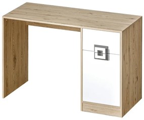 Psací stůl NICO 10 Domel 120/78/50 barva: dub světlý/bílá mat/úchyt šedá/bílá