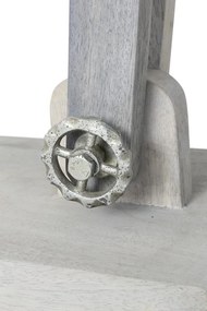 Dřevěná stolní lampa Edward stříbrná antik - 58*18*55 cm