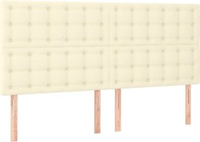 Box spring postel s matrací krémová 160x200 cm umělá kůže 3129041