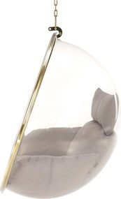 Závěsné křeslo, transparentní/zlatá/šedá, BUBBLE NEW TYP 1