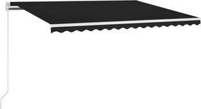 Ručně zatahovací markýza s LED světlem 450 x 300 cm antracitová 3068924