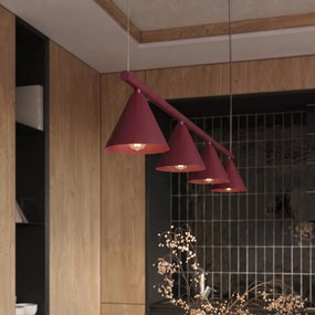 Sollux Lighting Lustr NOX 4L bordó