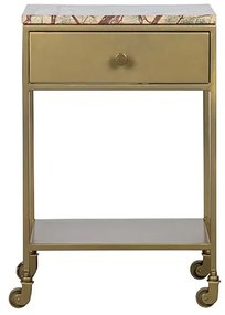 Odkládací stolek na kolečkách clinic 68 x 45 x 35 cm zlatý MUZZA