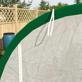 Zahradní tunelová skleník Outsunny 18m² – 6L x 3W x 2H m - 8 oken, zabalovací zipová vrata - Rám z pozinkované oceli, bílý kryt z vysoce hustého PE
