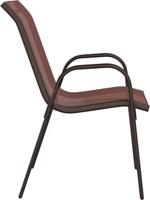 Stohovatelné zahradní židle 2 ks hnědé textilenová tkanina 318779