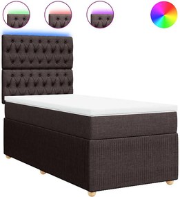Box spring postel s matrací tmavě hnědá 90x200 cm textil 3294249