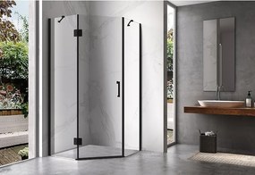 BPS-koupelny Pětiúhelníkový sprchový kout KZ10A 80x80 BL černá/transparent - bez vaničky