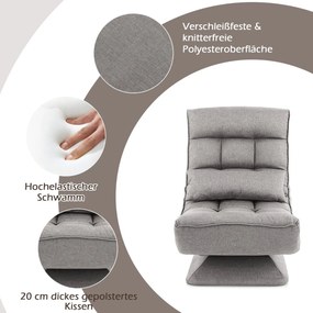 Costway Podlahová židle otočná o 360° s opěradlem a bederním