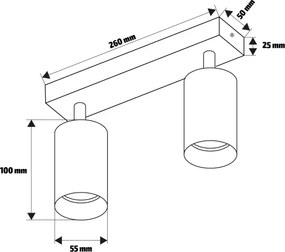 Brilagi - LED RGBW Stmív. bodové svít. SELE MODERN 2xGU10/6,5W/230V Wi-Fi bílá